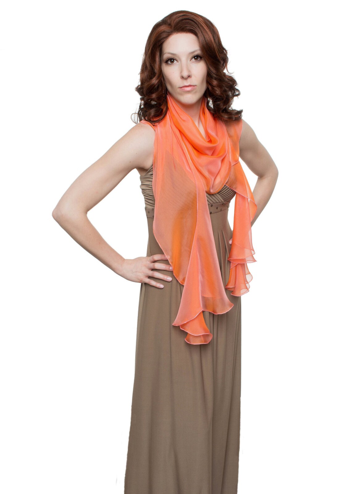 Coral Rose Silk Fluttering Wrap. | Etsy