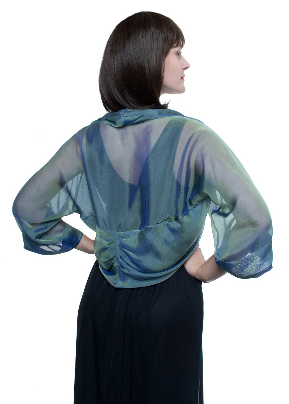 Aqua Blue Black Silk Formal Bolero Jacket FIRST Lady/ Sizes Xs - 4X - Etsy