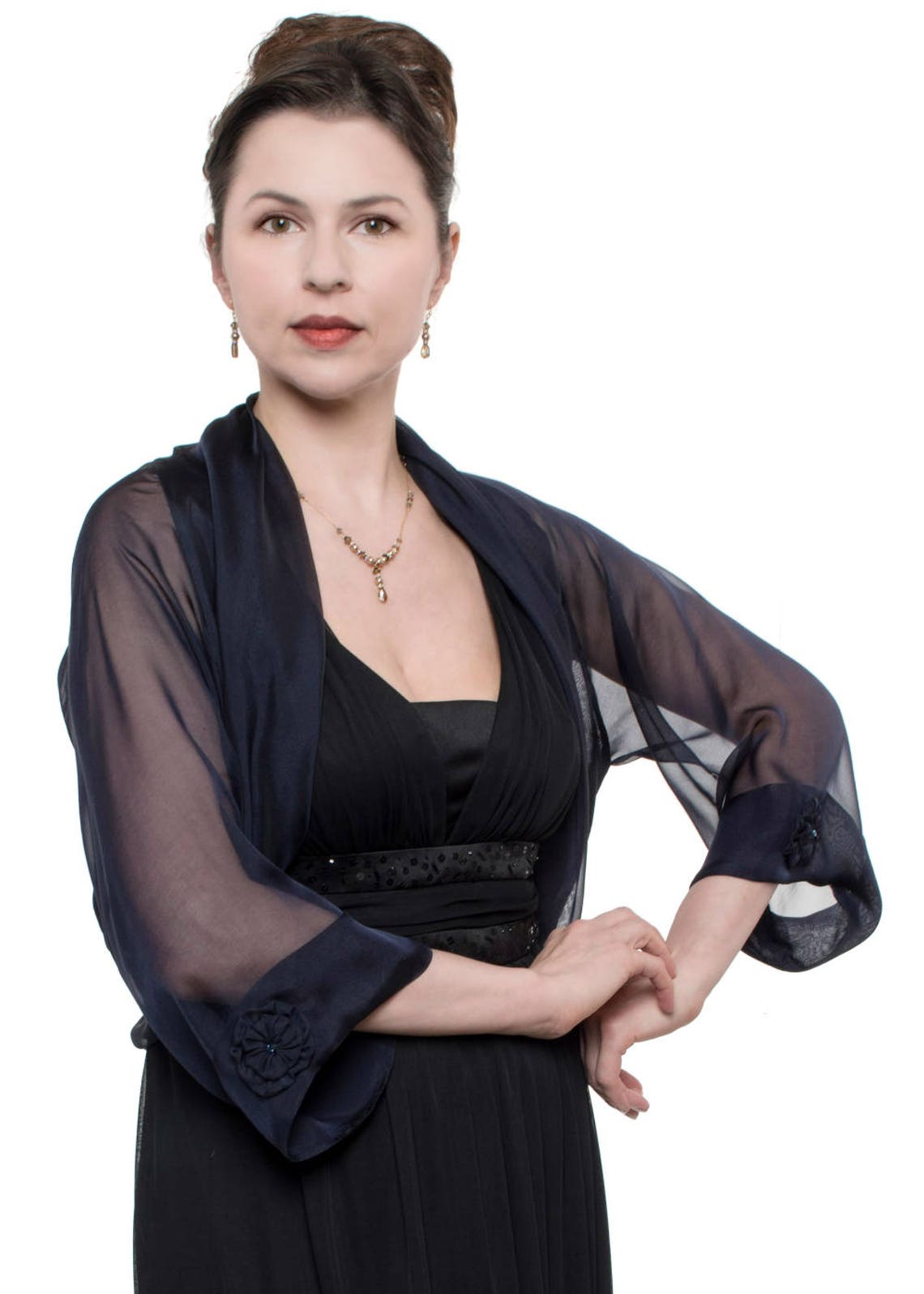 Dark Navy Silk Chiffon Formal Bolero Jacket FIRST LADY/ Sizes XS 4X - Etsy