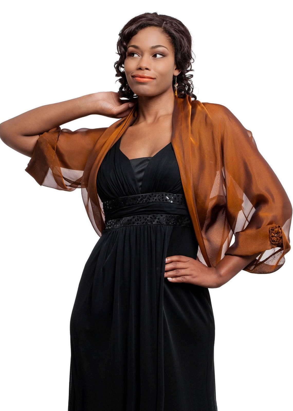Dark Orange Silk Bolero Jacket FIRST Lady/ Sizes Xs - 4X - Etsy