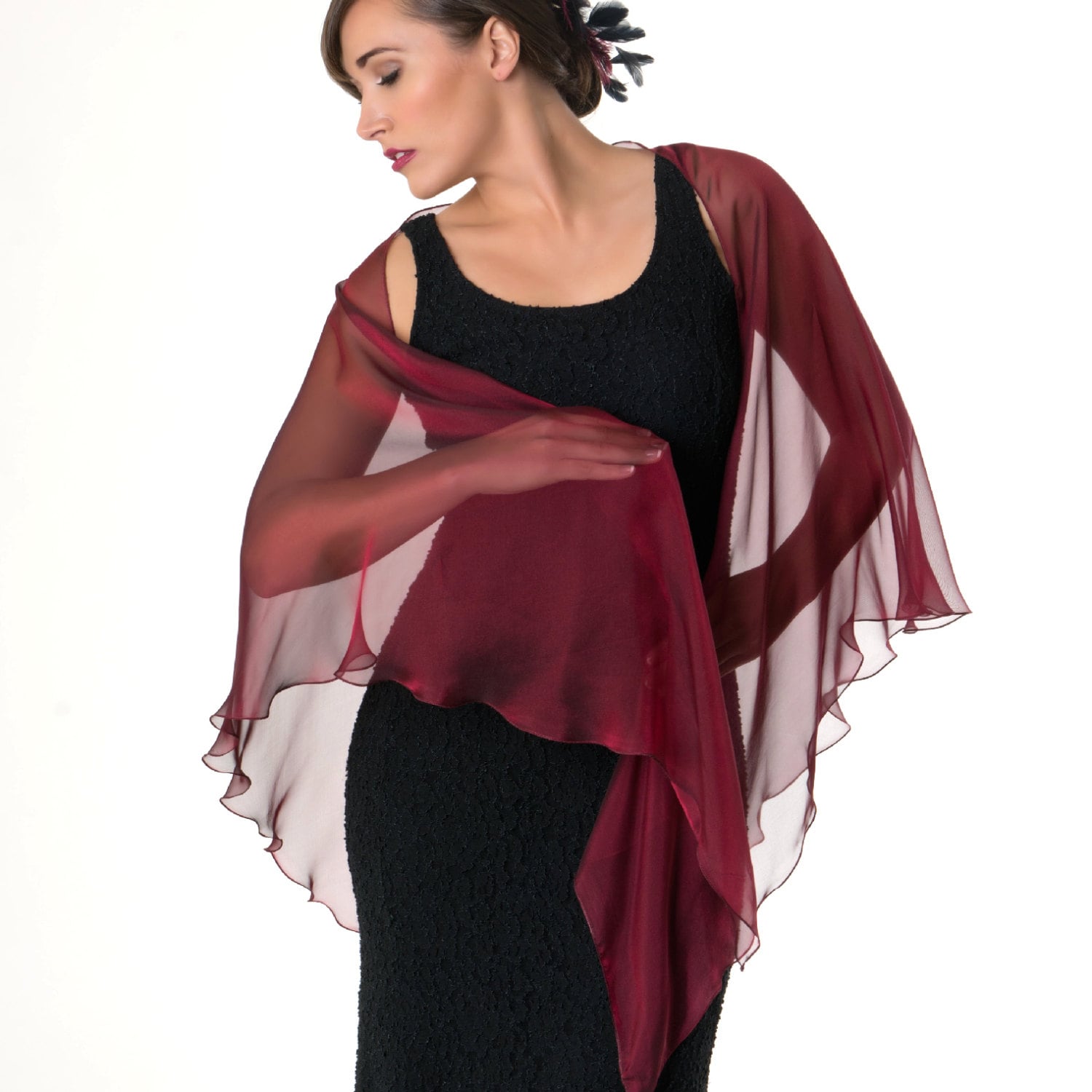 Silk Chiffon Shawl. 34 Colors Available - Etsy Canada