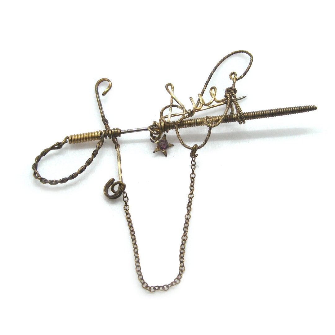 Vintage Dagger Sword Stick Pin Brooch, SUE Brooch, Wire Vintage Scarf ...