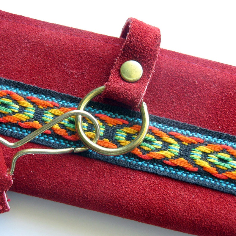 Boho Suede Vintage Wallet Billfold Organizer Red Suede Wallet - Etsy