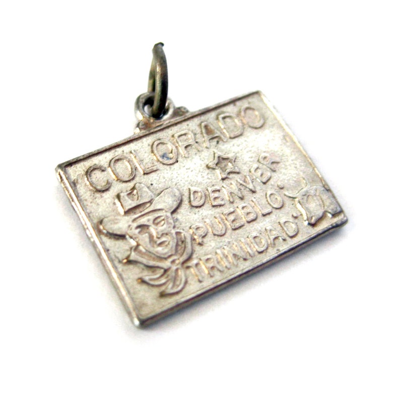 Vintage State Charm COLORADO / Sterling Silver Charm / | Etsy