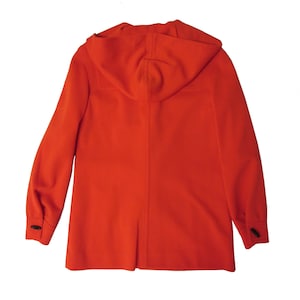 Vintage Red Hooded Jacket With Black Toggle Buttons, Lightweight Red ...