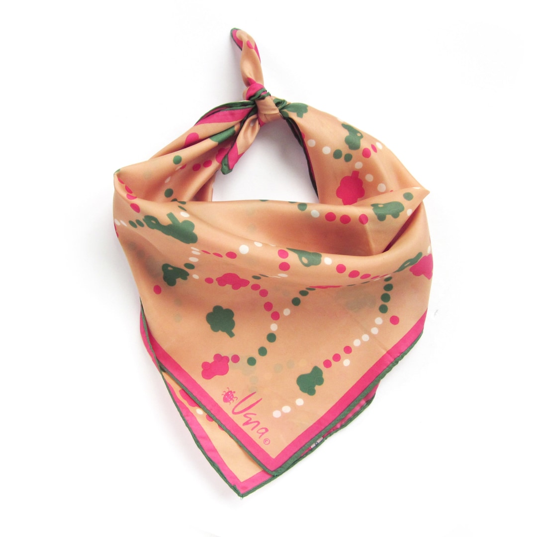Vintage VERA Ladybug Scarf With Cars and Trees, Whimsical Pattern in ...