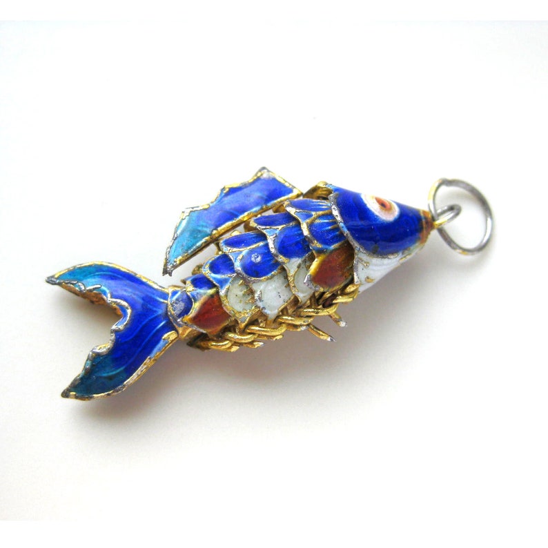 Cloisonne Enamel TROPICAL Fish Blue Asian Chinosoirre - Etsy
