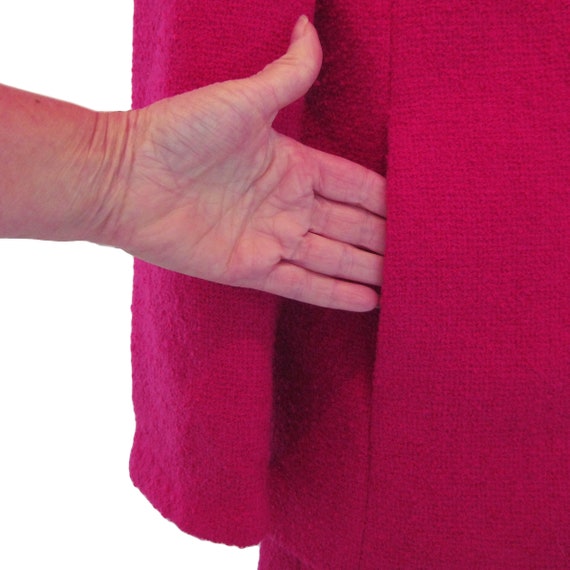 1960s Wool Suit in Raspberry Pink with Mink Collar, S… - Gem