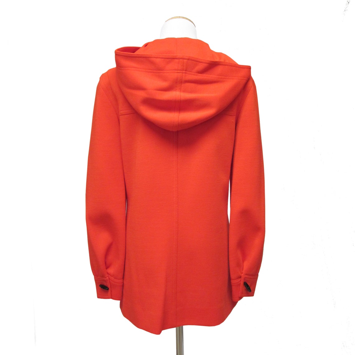 Vintage Red Hooded Knit Jacket, Toggle Buttons, Vegan Friendly - Etsy