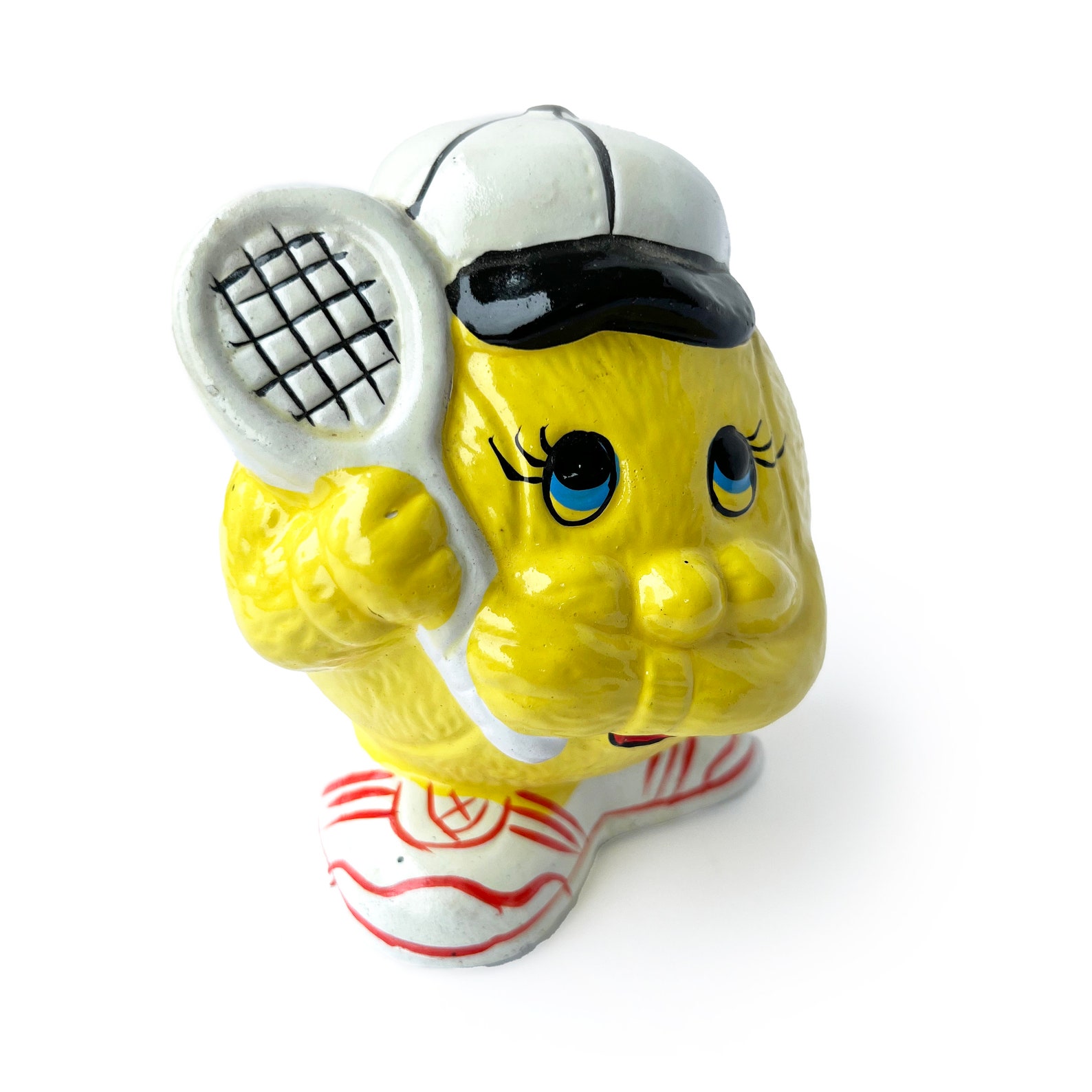 Vintage Tennis Ball Bank Sports Figurine Kischy Yellow Piggy - Etsy