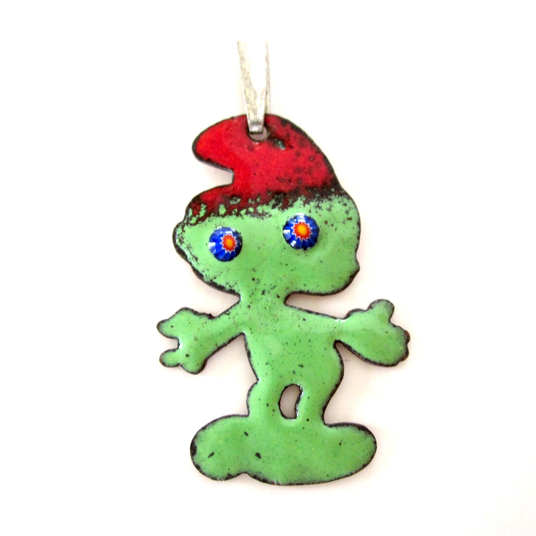 Vintage Copper Enamel Elf Pendant, Mod Art, Christmas Jewelry - Etsy