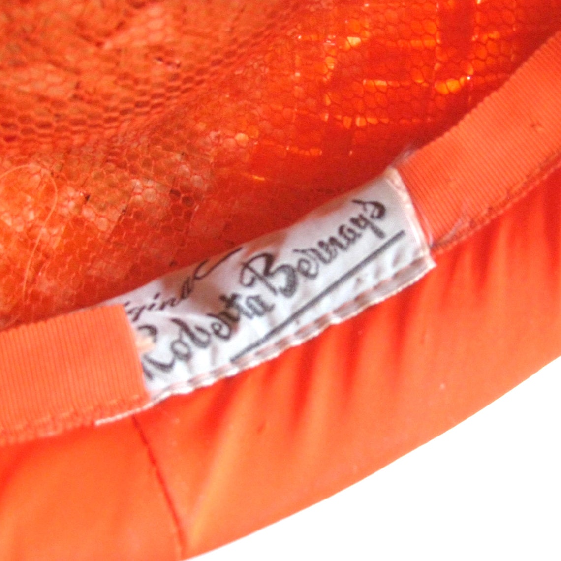 1950s Floral Netted Hat in Bright Orange and Green Raffia Hat - Etsy