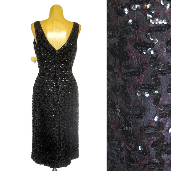 1960s Sequin and Lace Bombshell Wiggle Dress, Little … - Gem