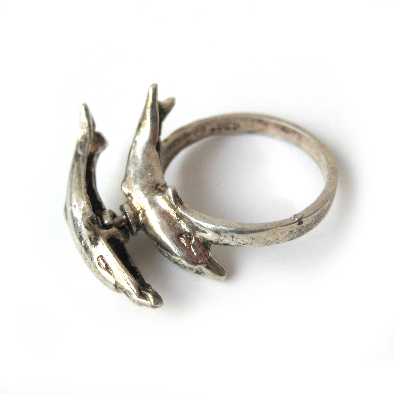 Sterling Silver WHALE Ring Mechanical Whale Ring Ocean Beach - Etsy