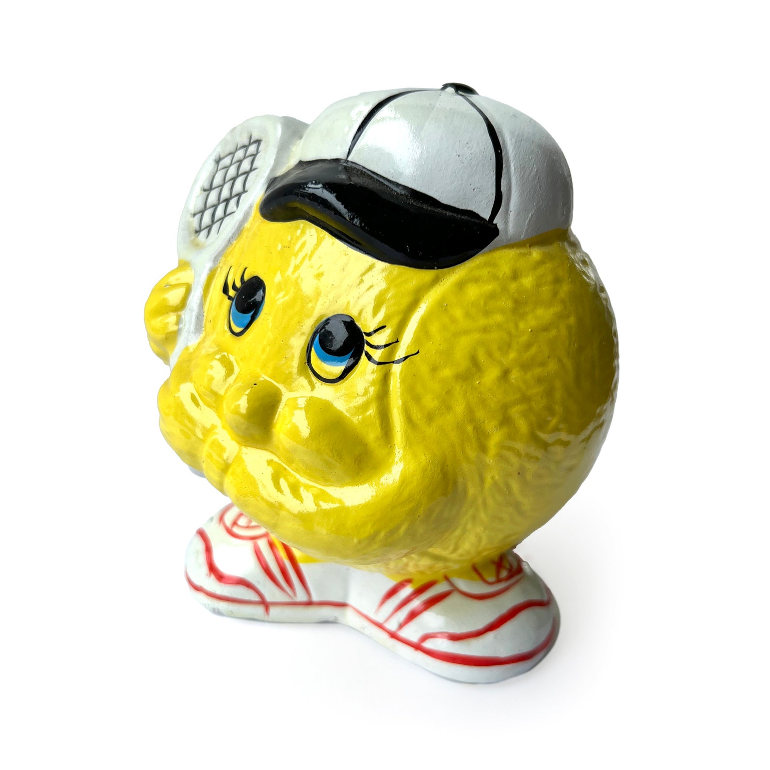 Vintage Tennis Ball Bank Sports Figurine Kischy Yellow Piggy - Etsy