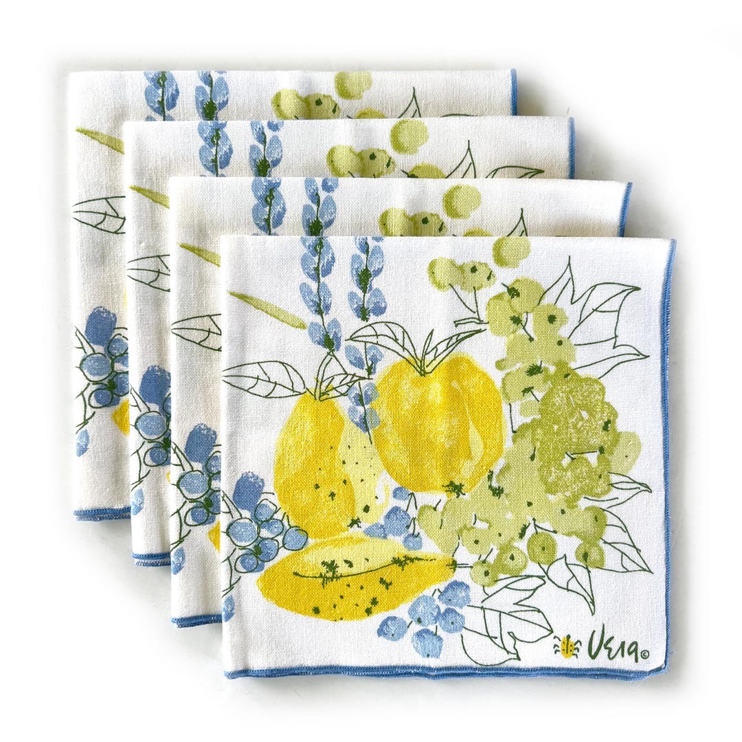 VERA Ladybug Logo Cloth Napkins, Vera Neumann Textiles, Floral Design ...