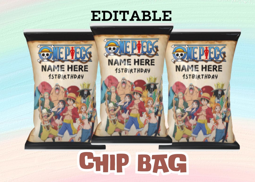One Piece Chip Bag, Editable One Piece Chip Bag, One Piece Chip Bag ...