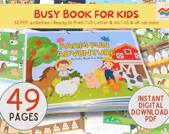 Farm Animals Busy Book Toddler Printable | Montessori Preschool ...