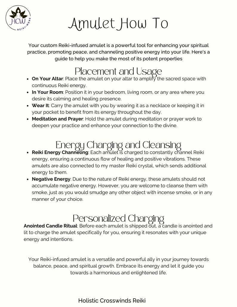Custom Reiki Amulet + Reiki Healing Energy 30 Min Session - Etsy