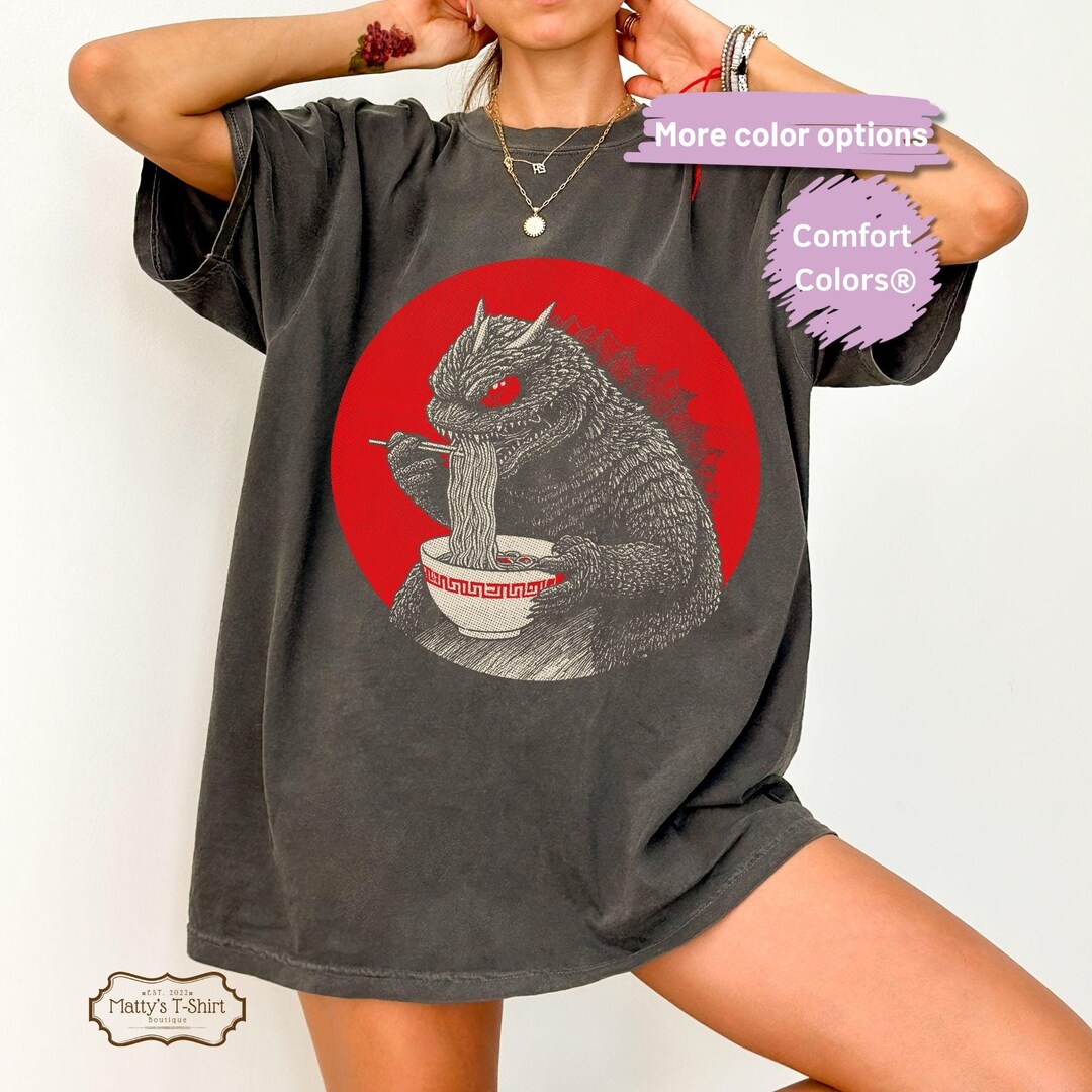 Kaiju Ramen Monster T-shirt - Japanese Zen Enso Circle Graphic Tee ...