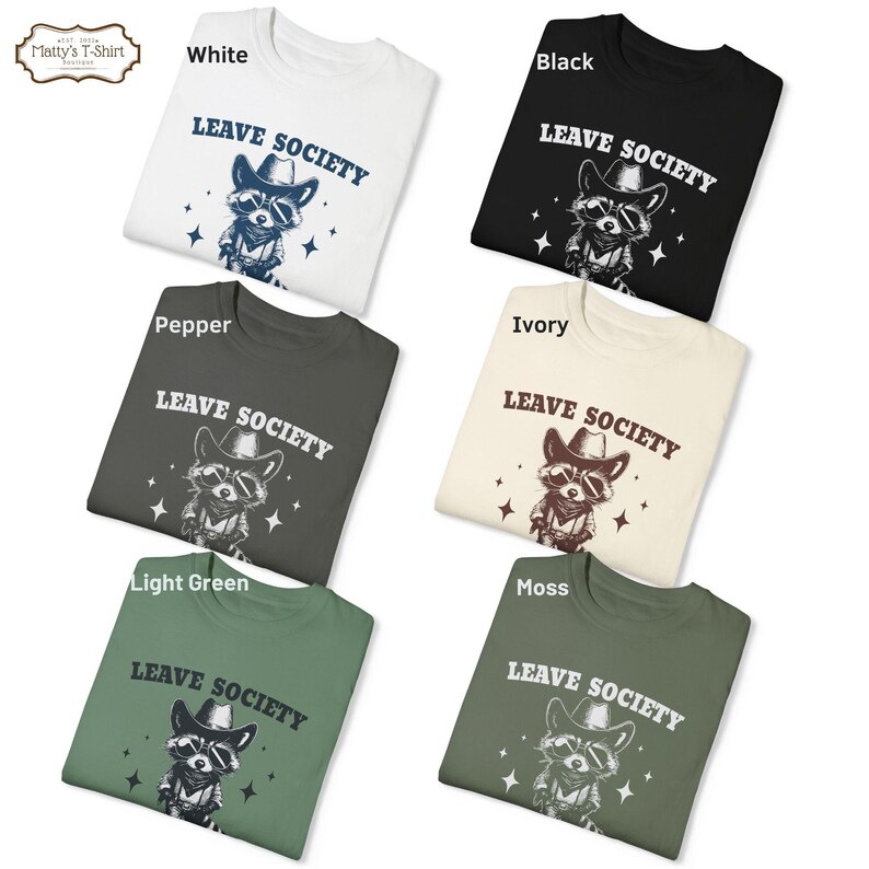 Cowboy Raccoon Graphic Tee - Funny Western T-shirt - Comfort Colors - Etsy