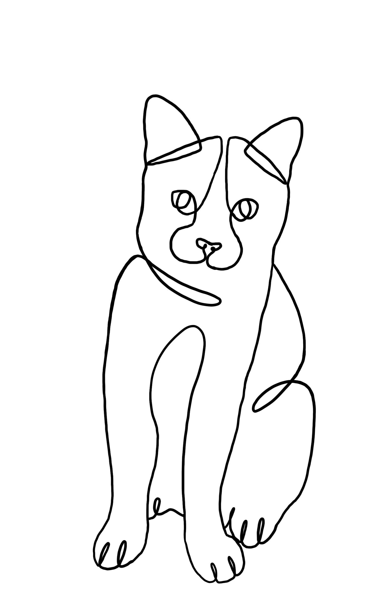 Personalized Pet Line Art - Etsy