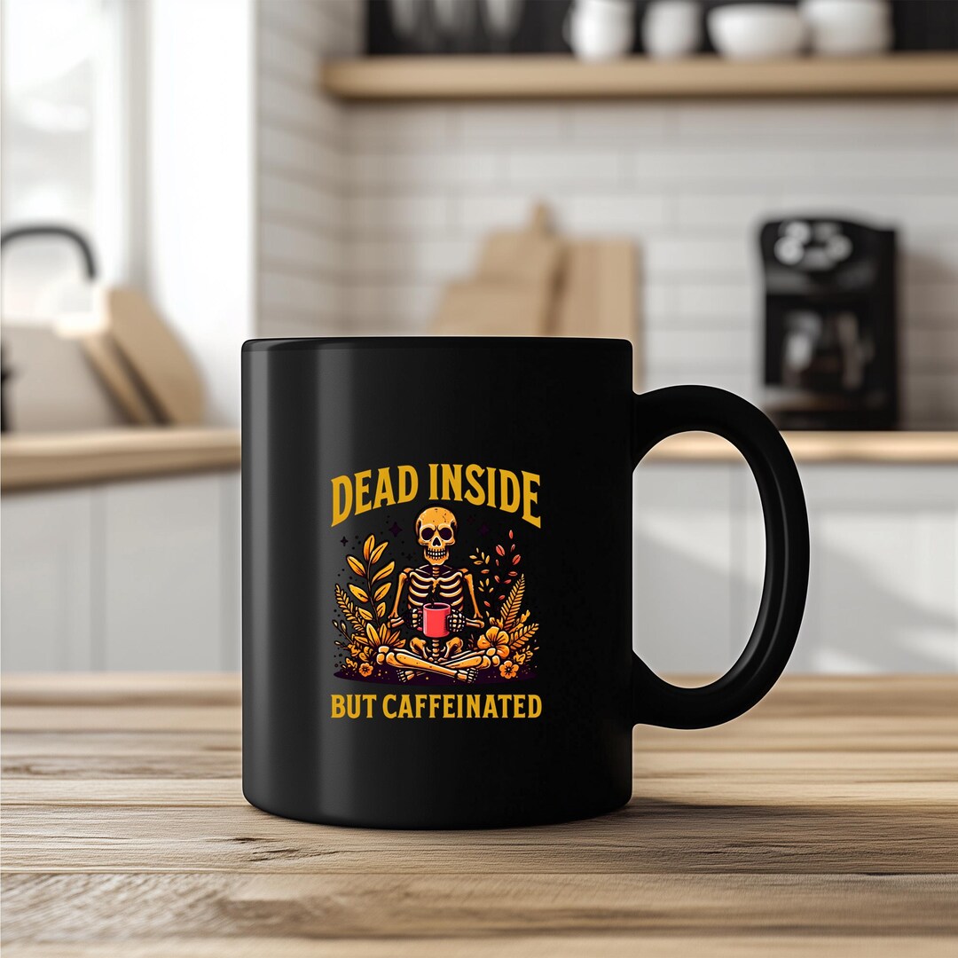 Skeleton Coffee Mug, Spooky Halloween Gift, Goth Ceramic Cup - Etsy