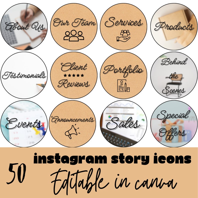 50 Editable Instagram Highlights Icons, Business Theme, Simple ...