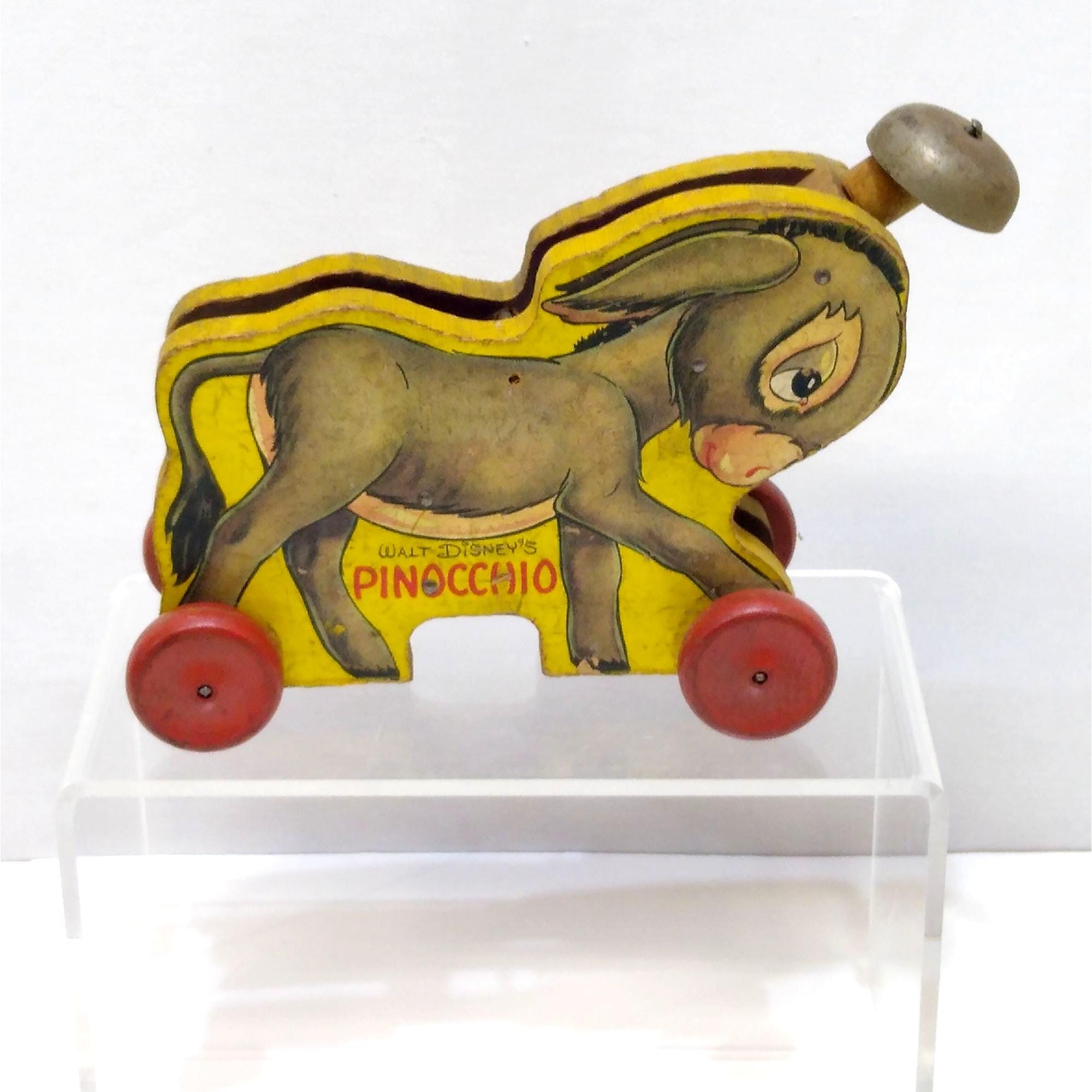 Vintage Fisher Price Pinocchio Donkey Pull Toy, 1939 Wooden Lampwick - Etsy