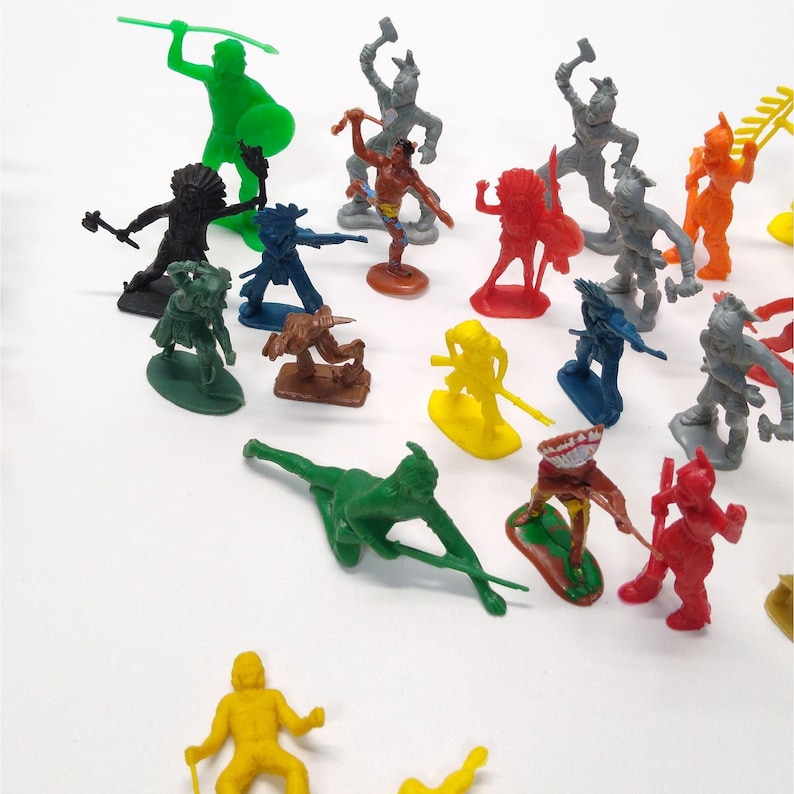 Cowboy & Indians Vintage Plastic Toy Lot Nostalgic Collection Wear Play ...
