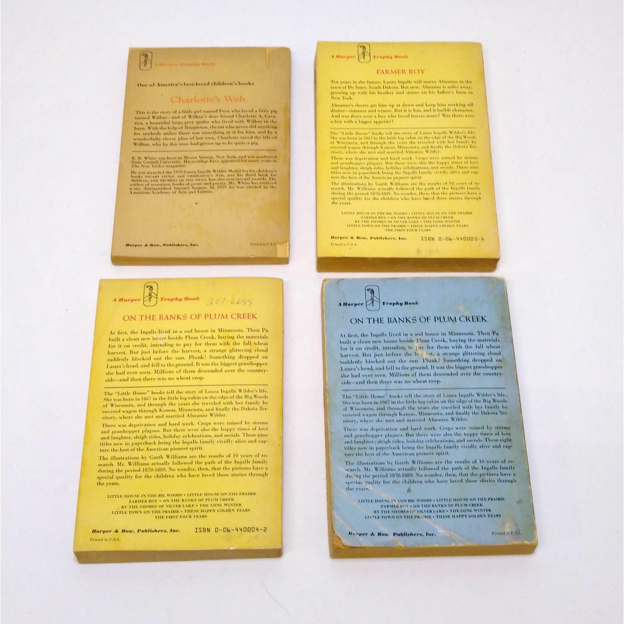 Vintage Harper Trophy Books: Charlotte's Web & Laura Ingalls Wilder - Etsy