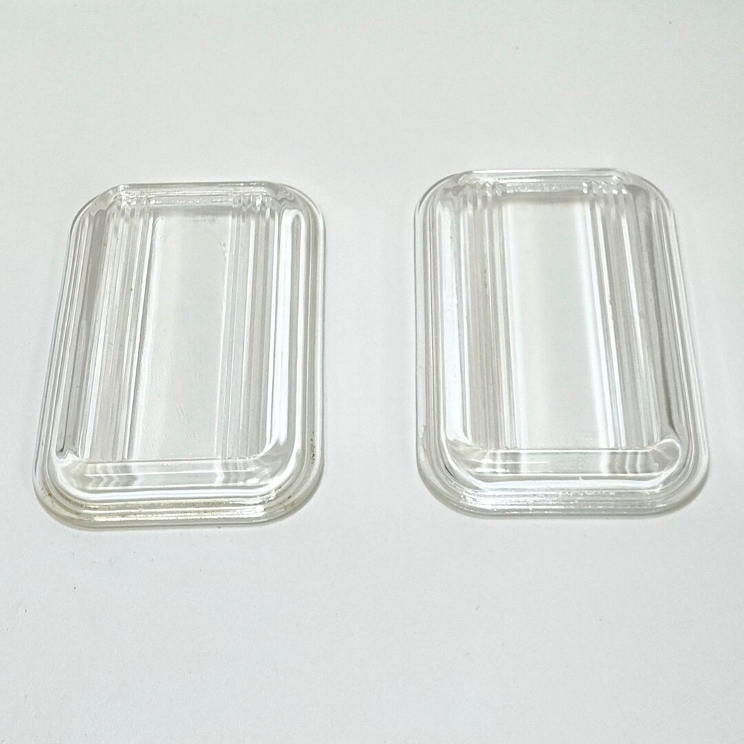 Pyrex Glass Refrigerator Dish Lids 502-C Set of 2 Vintage Clear Ribbed ...
