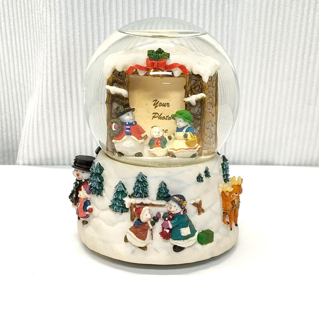 Snow Globe Photo Insert Snowman Winter Wonderland Plays "let It Snow ...