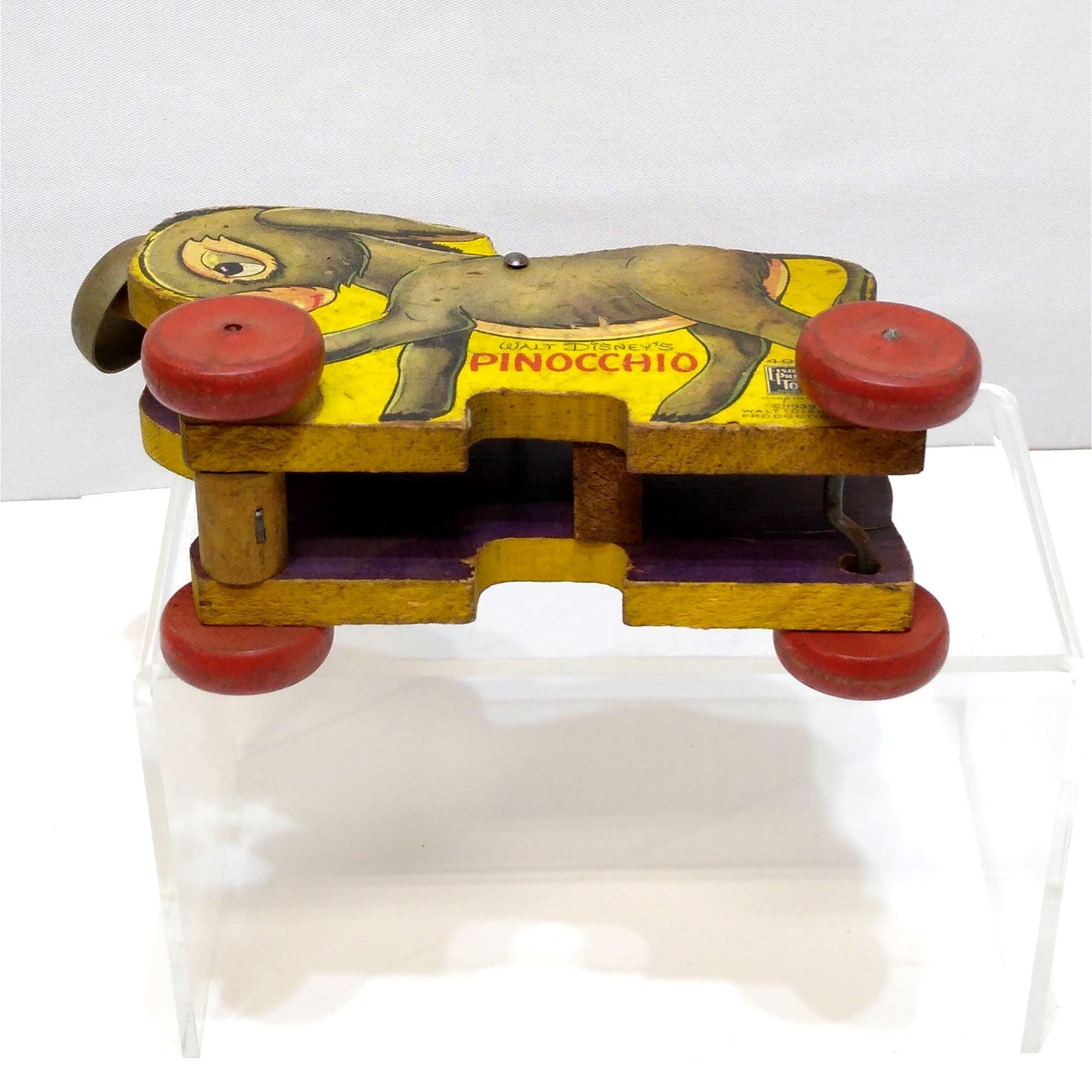 Vintage Fisher Price Pinocchio Donkey Pull Toy, 1939 Wooden Lampwick - Etsy