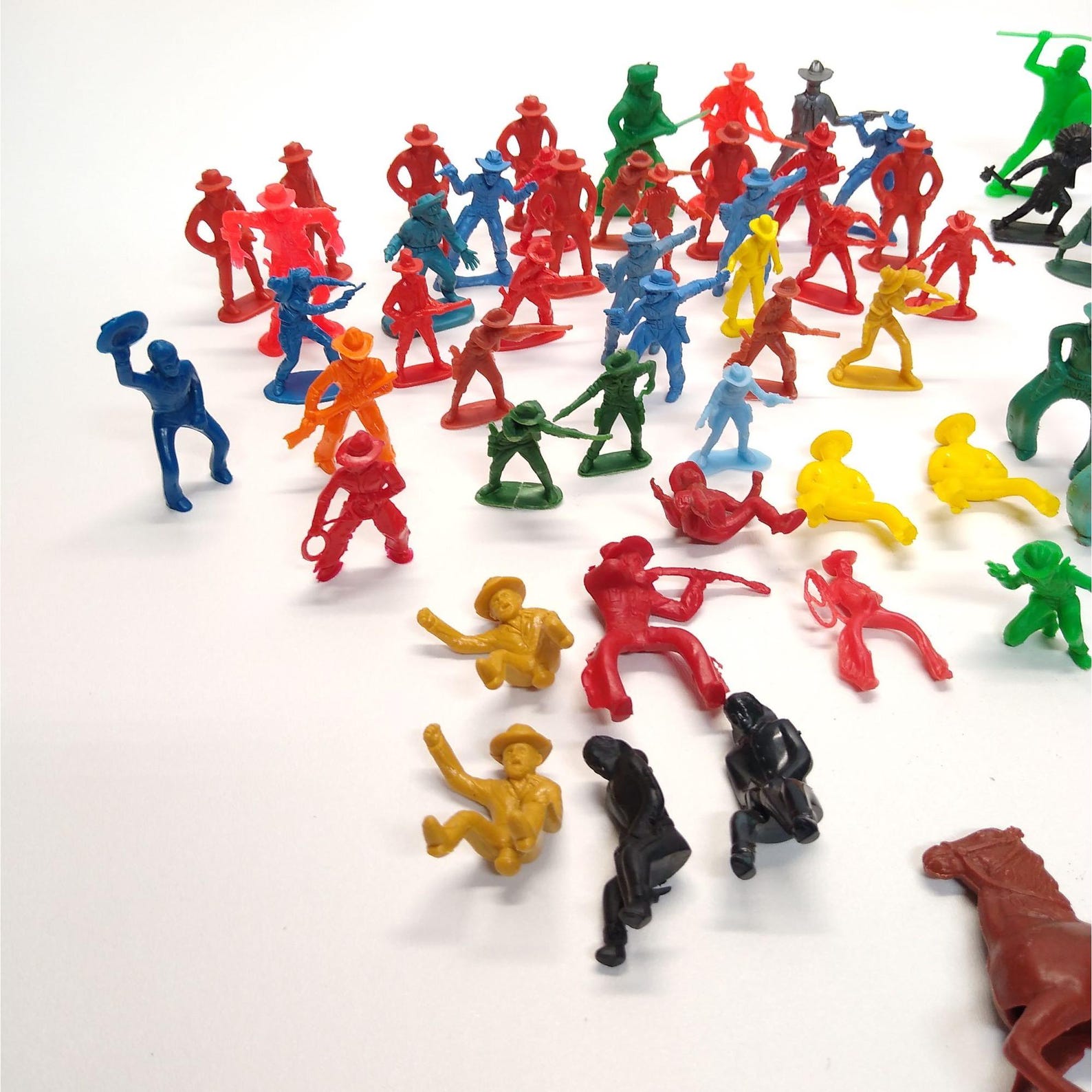 Cowboy & Indians Vintage Plastic Toy Lot Nostalgic Collection Wear Play ...