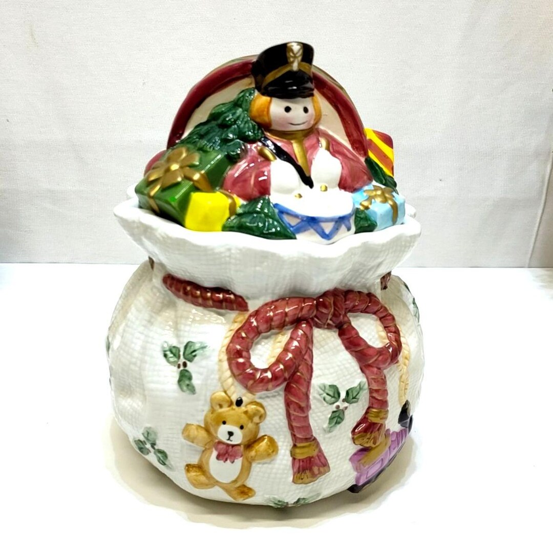 World Bazaar Santa's Sack of Toys Ceramic Cookie Jar Toy Soldier ...