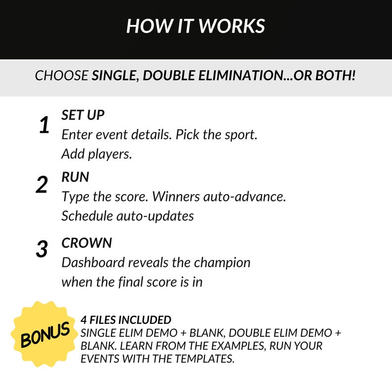 Cornhole Tournament Bracket Template | Single & Double Elimination ...