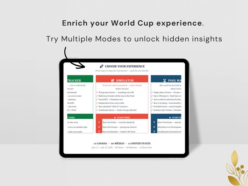 2026 World Cup Football Spreadsheet | Match Tracker, Office Pool ...