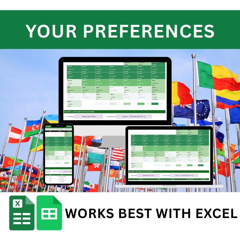 World Cup Schedule Spreadsheet With Time Zone Converter - Etsy