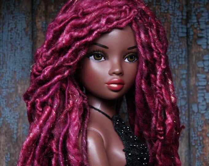 Dreadlock Hard Cap Wig for NEEMA, Ellowyne Wilde, Cranberry With Green ...
