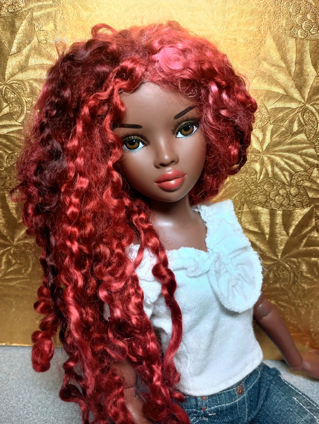 Hard Cap Wig for NEEMA, Ellowyne Wilde, Hand Dyed Teeswater Curly Locks ...