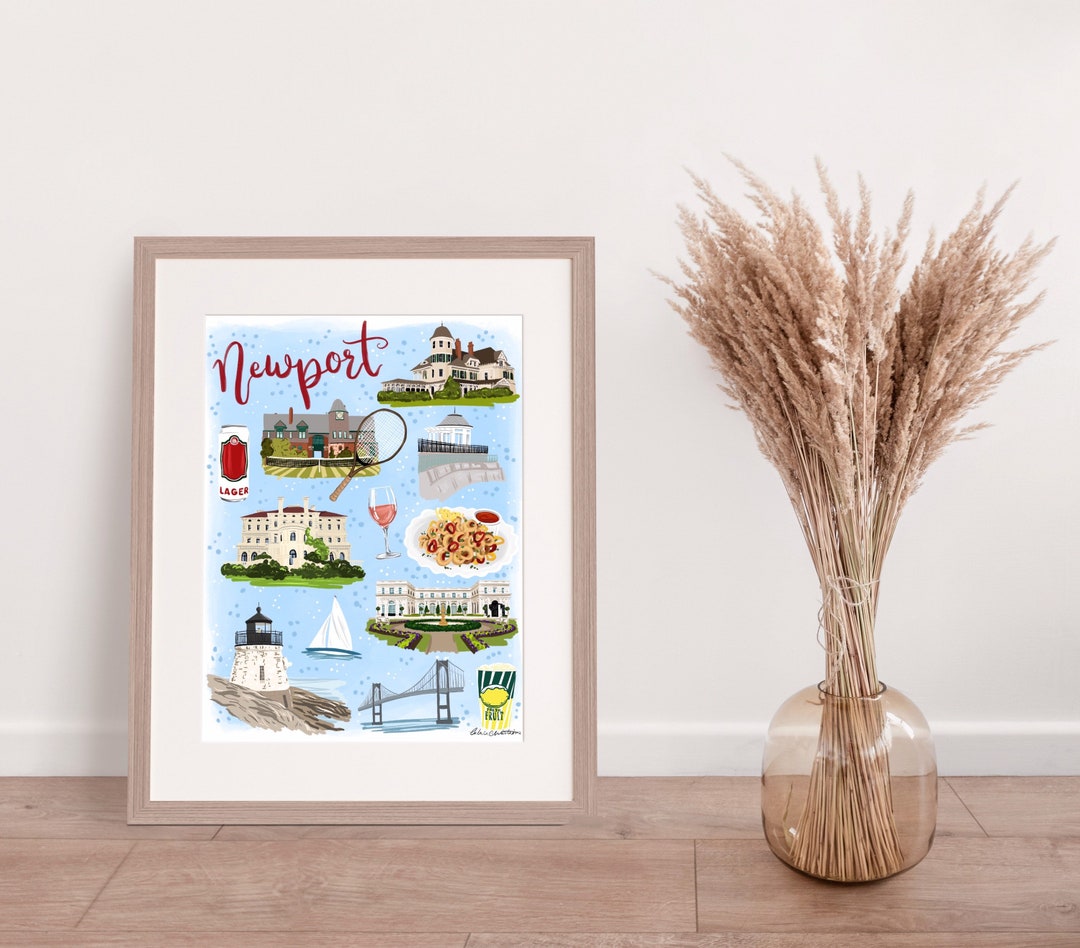 Illustrated Map of Newport Print of Illustration - Etsy