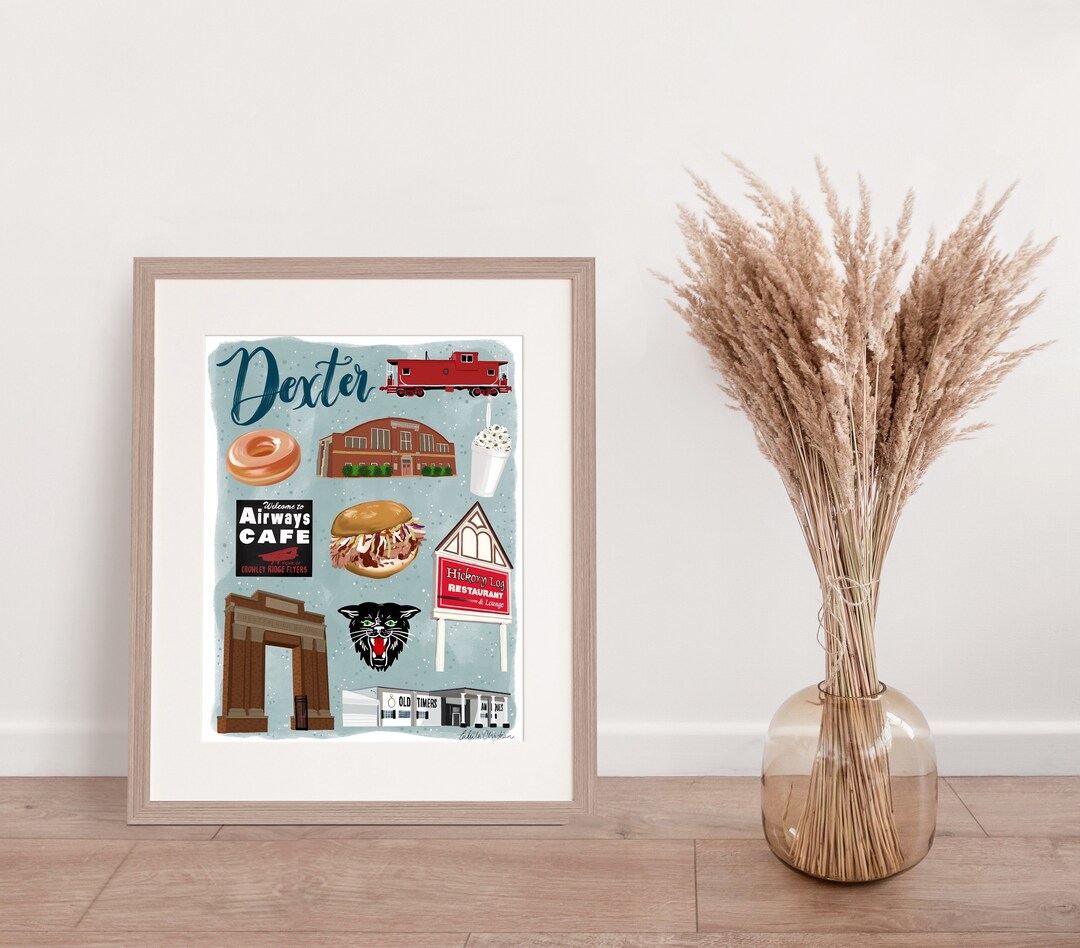 Dexter Missouri Illustrated Map Version 2 Print of Illustration - Etsy