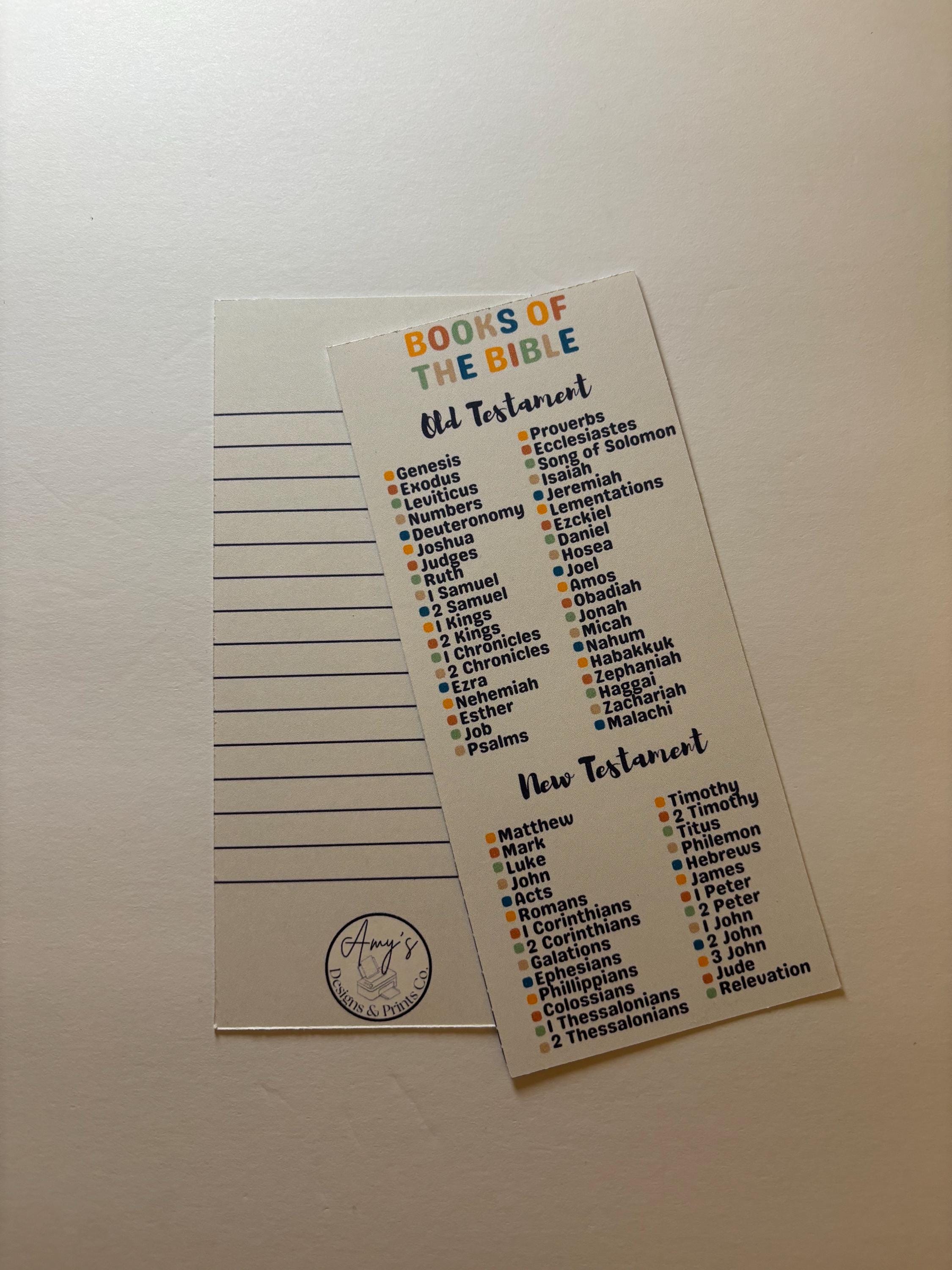 Books of the Bible Checklist Christian Bookmark - Etsy