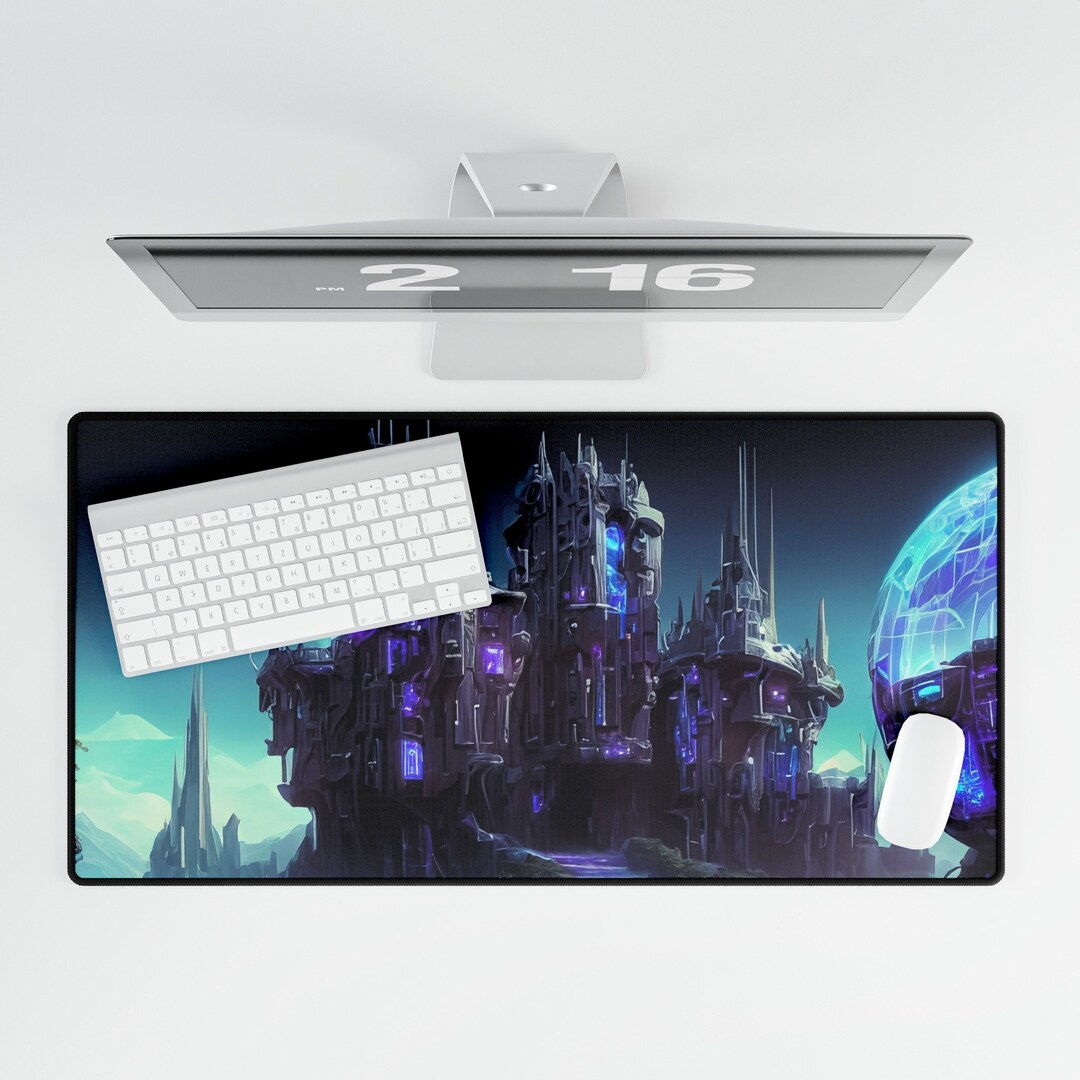 Fantasy Style Techno Castle V2 Desk Mat, Universal Mouse Pad, Castle ...