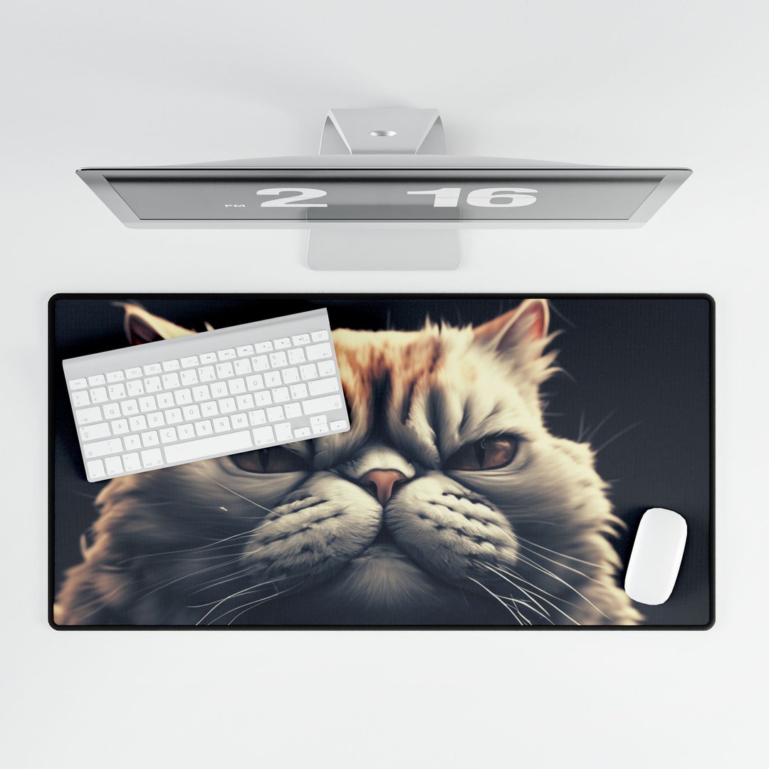 Fantasy Style Grumpy Cat V1 Desk Mat, Universal Mouse Pad, Gaming Mouse ...