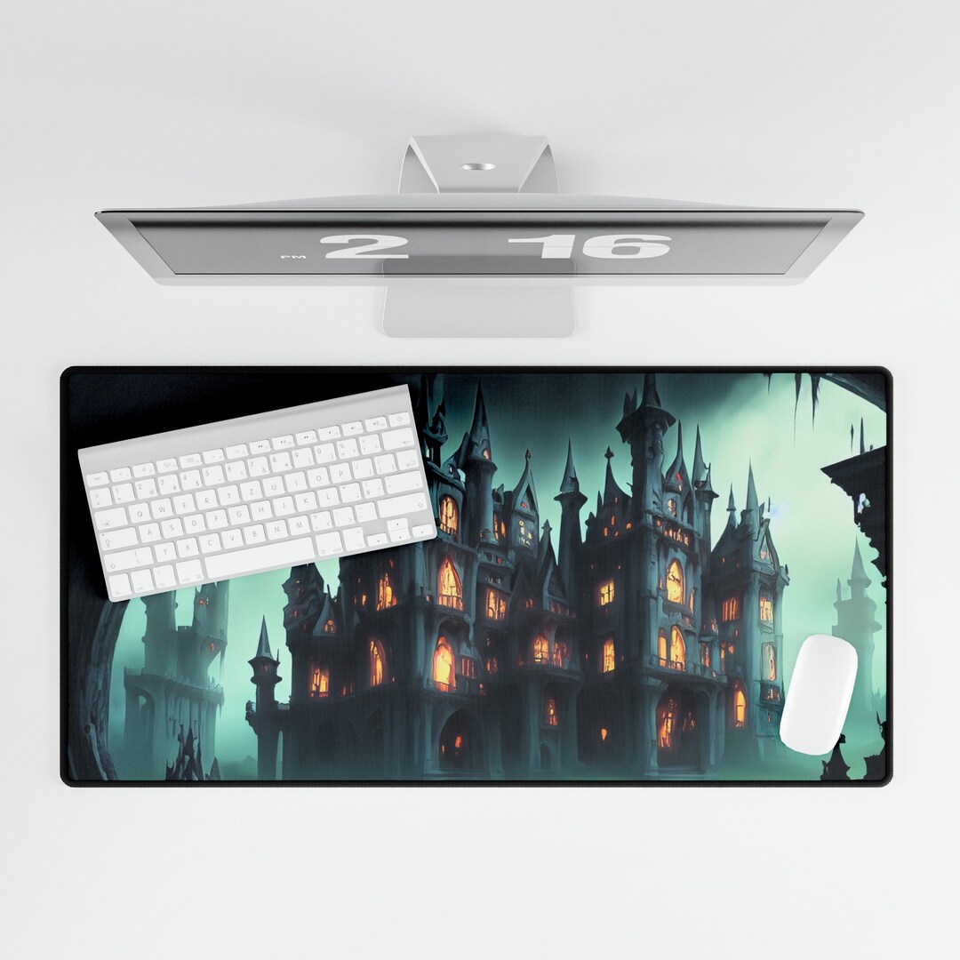 Fantasy Style Haunted Castle V2 Desk Mat, Universal Mouse Pad, Castle ...