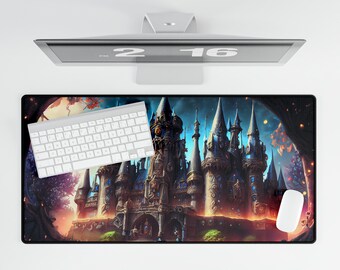 Fantasy Style Sea Cliff Castle V1 Desk Mat, Universal Mouse Pad, Castle ...