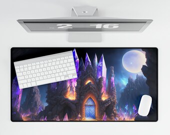 Fantasy Style Sea Cliff Castle V1 Desk Mat, Universal Mouse Pad, Castle ...