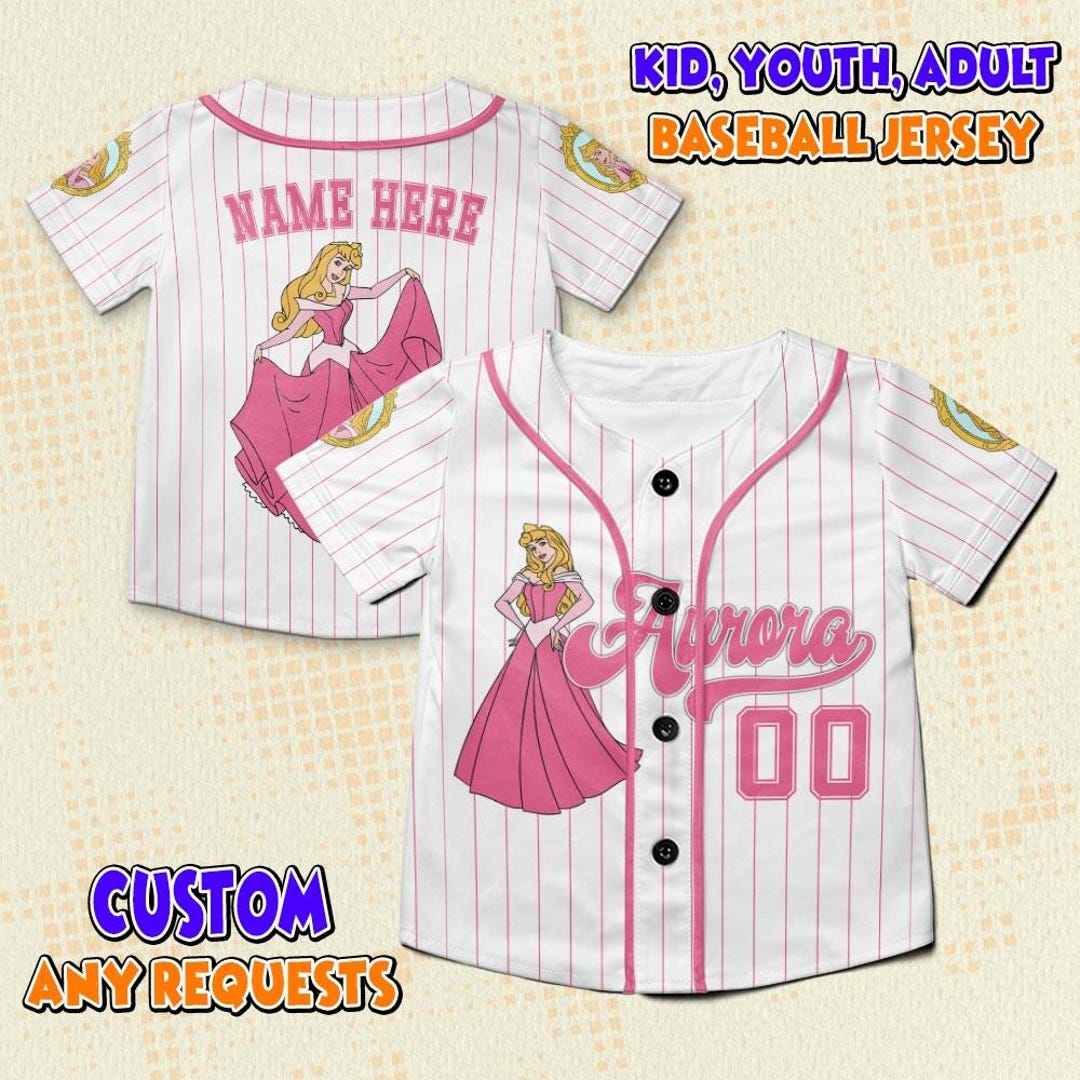 Custom Disney Princess Aurora Baseball Jersey, Personalized Disney ...
